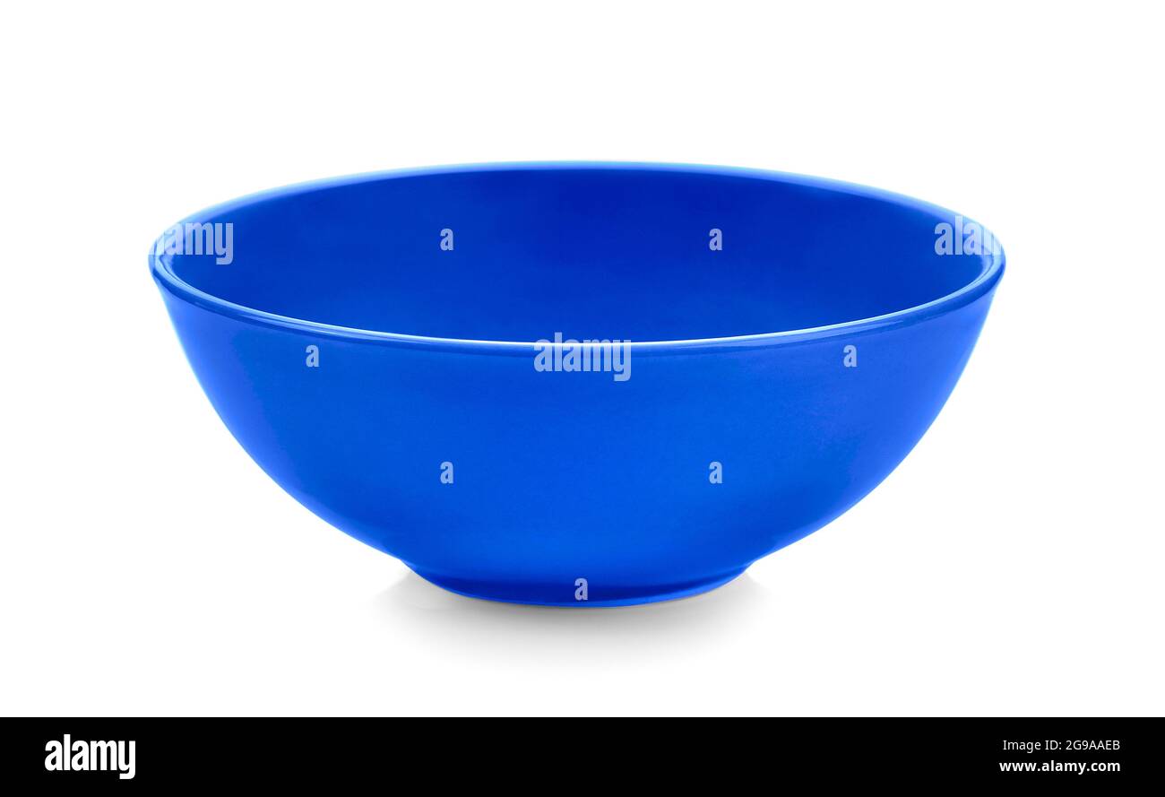 blue bowl on white background Stock Photo - Alamy