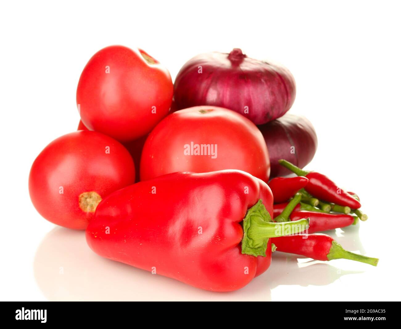 fresh red vegetables isolated on white Stock Photo - Alamy