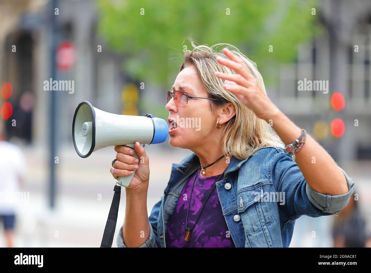 Freedom march in Leeds 24th July 2021 Stock Photo - Alamy