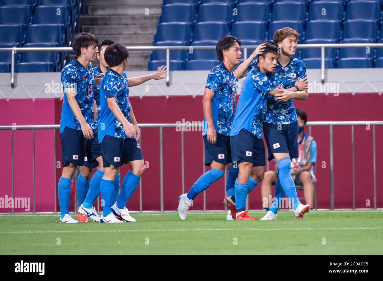 Japan team (JPN), celebrating the 1-0 score Footaball, Japan vs Mexico ...
