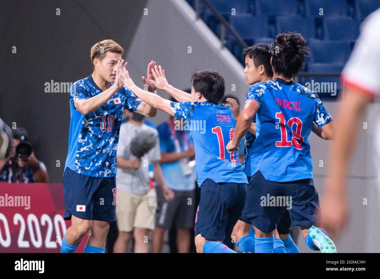 Japan team (JPN), celebrating the 2-0 score Footaball, Japan vs Mexico ...
