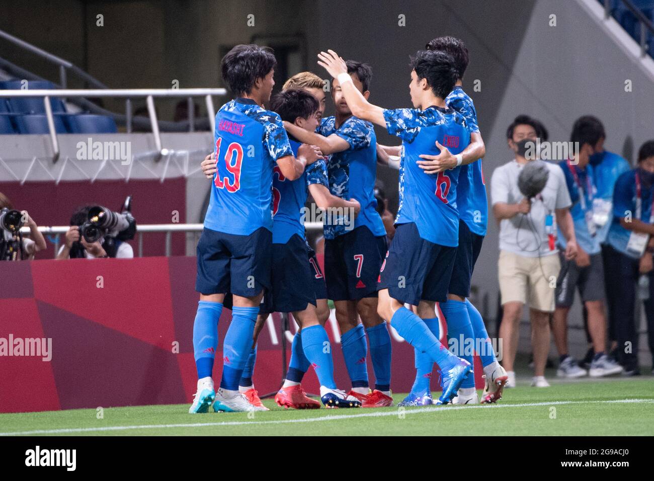 Japan team (JPN), celebrating the 2-0 score Footaball, Japan vs Mexico ...