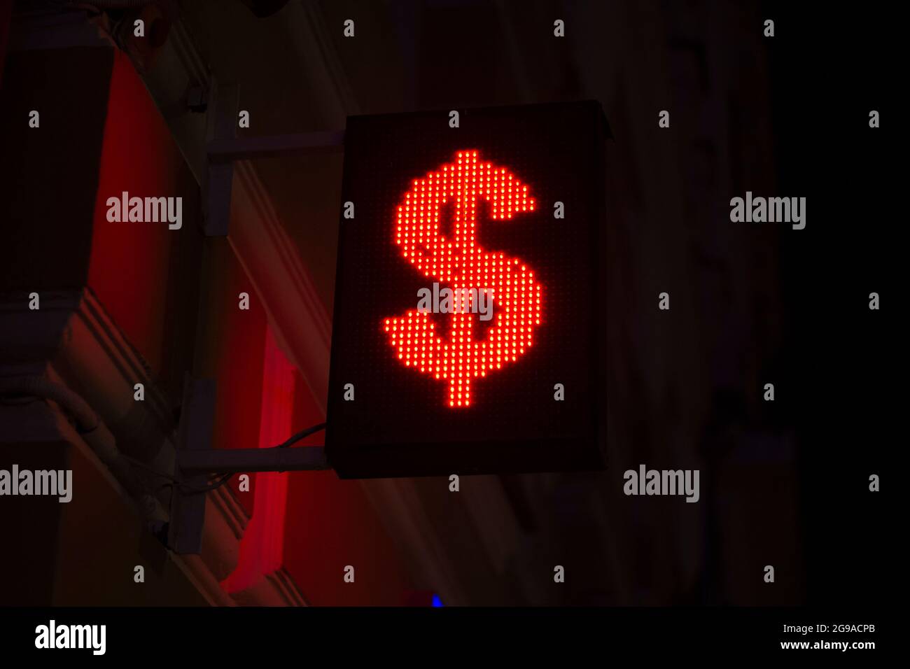 Dollar sign. Currency exchange. Money point. Money symbol LED sign ...