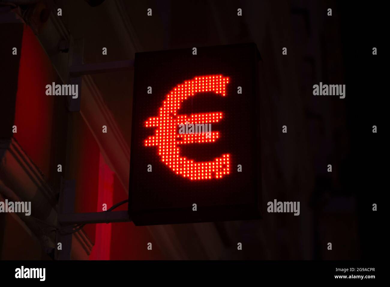 Euro sign. Currency exchange. Money point. Money symbol LED sign Stock ...