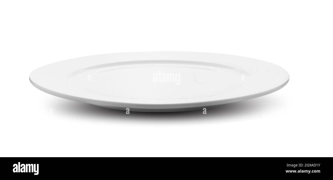 ceramic white plate isolated on white background Stock Photo - Alamy