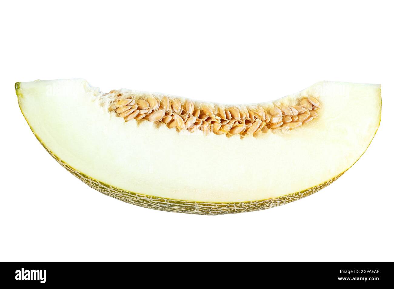 Sliced melon, isolated on white background, full depth of field. File ...