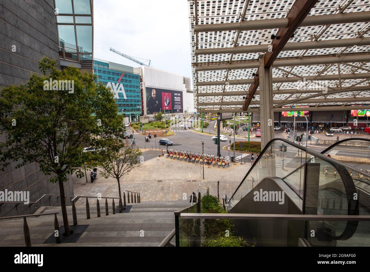a unique view of the buildings and the Garibaldi train station, from ...