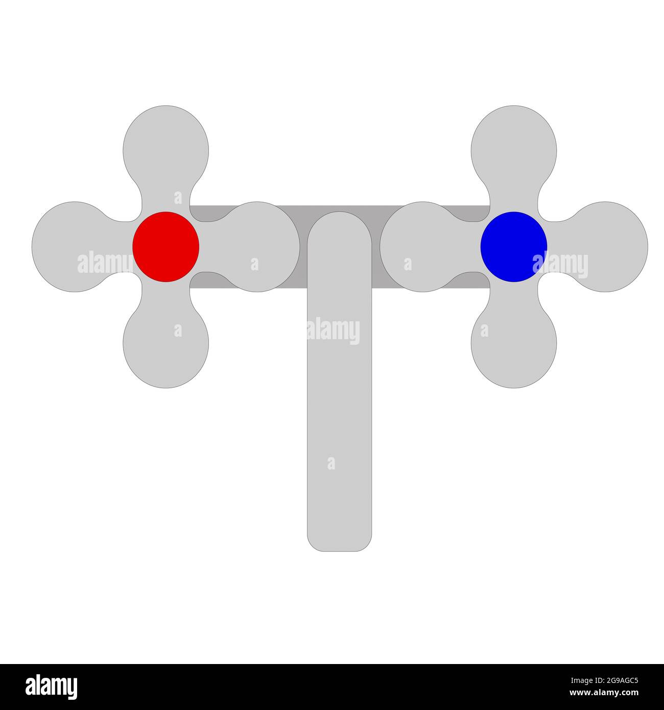 A graphic illustration of A mixer tap for use as an icon, logo or web ...