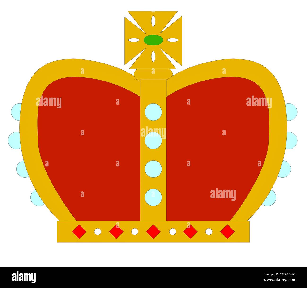 A graphic illustration of A royal crown for use as an icon, logo or web ...