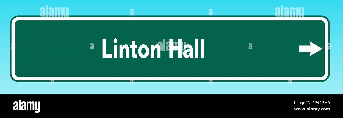 A graphic illlustration of an American road sign pointing to Linton ...