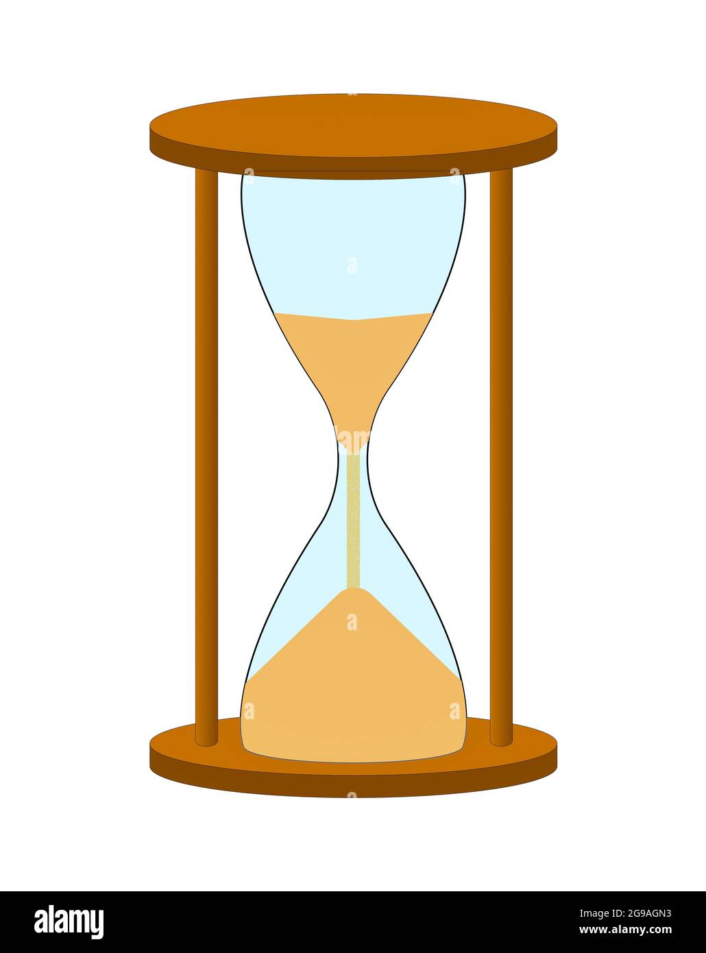 A graphic illustration of An hour glass flowing for use as an icon ...