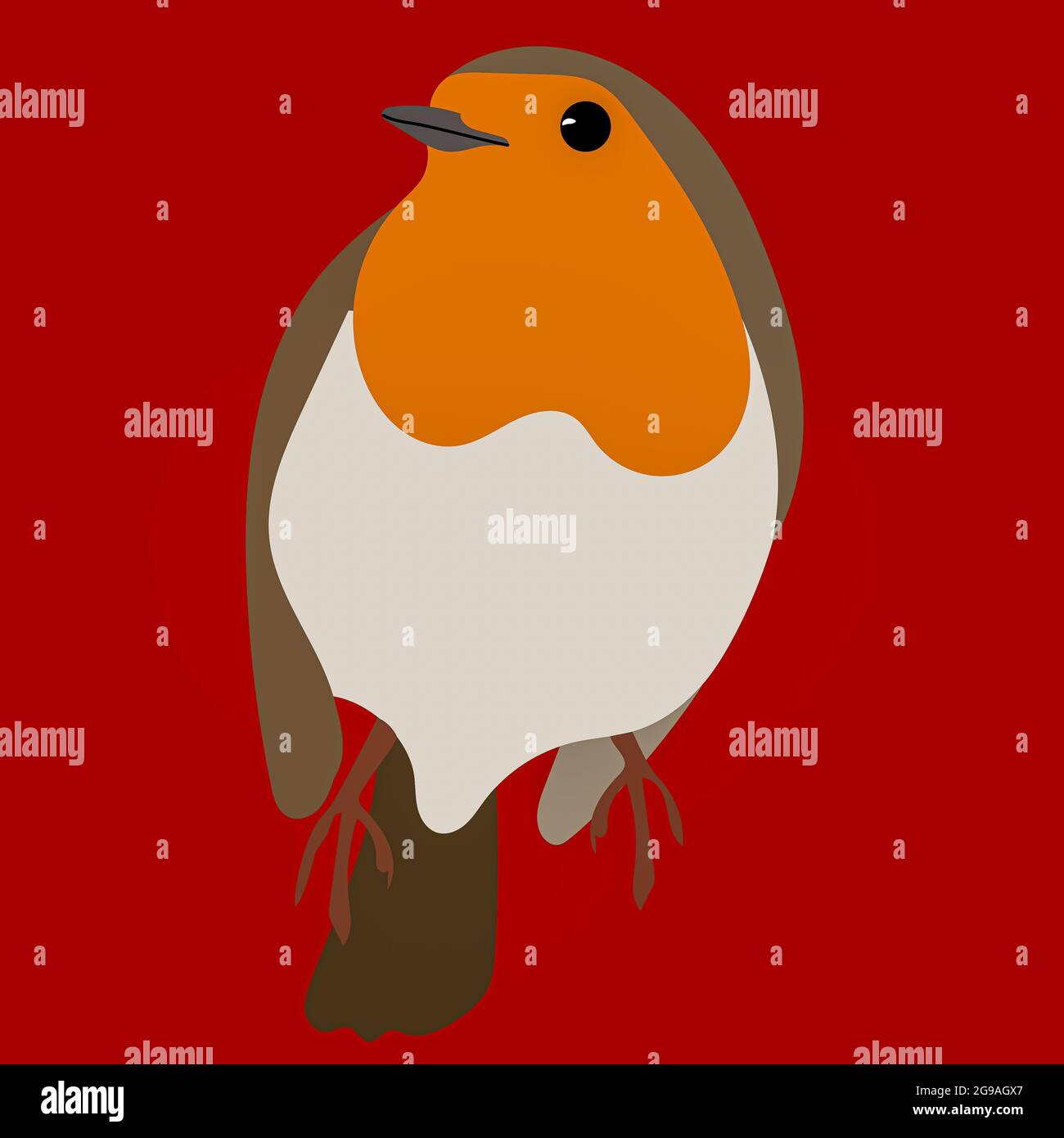 A graphic illustration of a robin for use as a logo or on a website ...