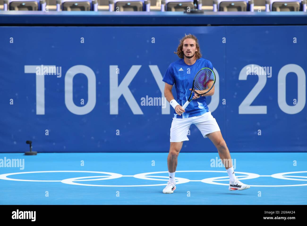 Tokyo, Japan. 25th July, 2021. TSITSIPAS Stefanos (GRE) Tennis: Men's Singles 1st Round during ...