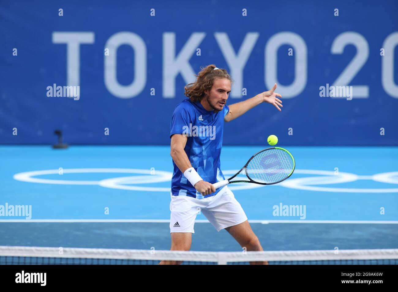 Tokyo, Japan. 25th July, 2021. TSITSIPAS Stefanos (GRE) Tennis: Men's Singles 1st Round during ...