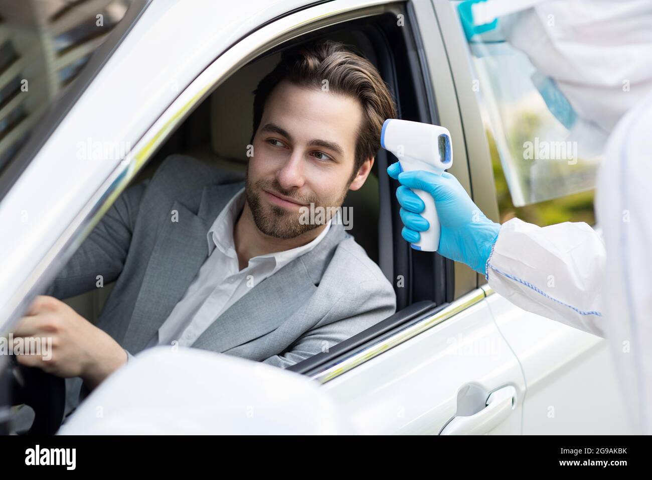Doctor measuring driver body hi-res stock photography and images - Alamy