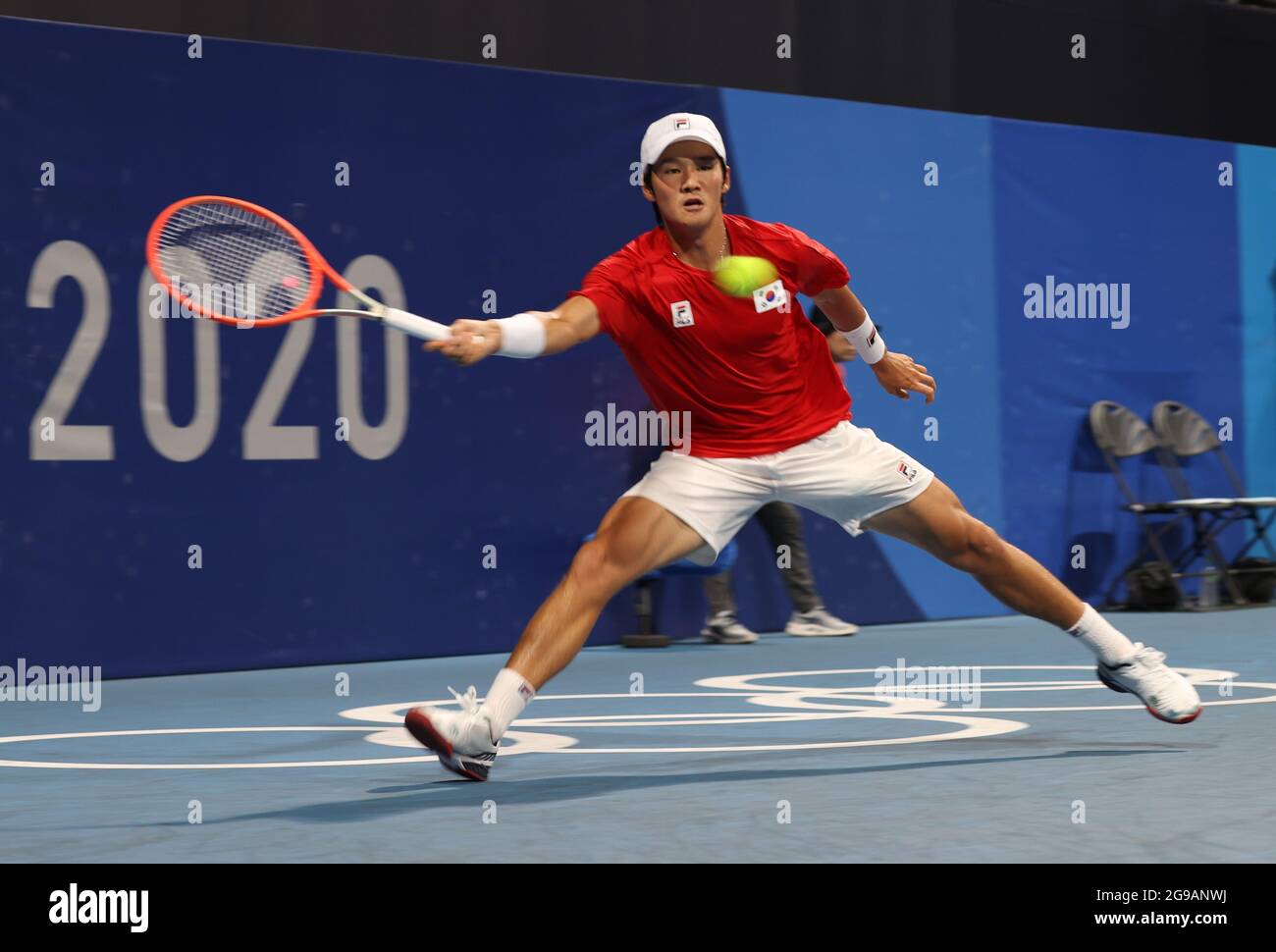 First-ever Olympics for tennis player South Korea's Kwon Soon-woo plays ...