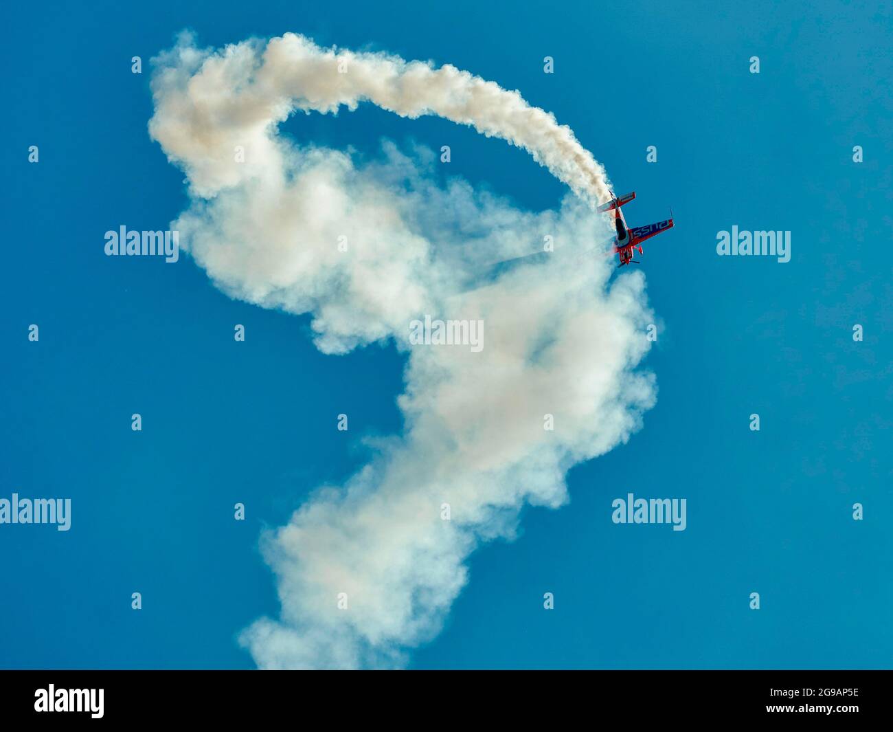 Ace Svetlana Kapanina pilots the Yak-54 in the sky over Zhukovsky. A ...