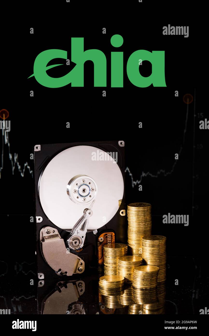 Cryptocurrency Chia and hard disk server for mining . New Crypto ...