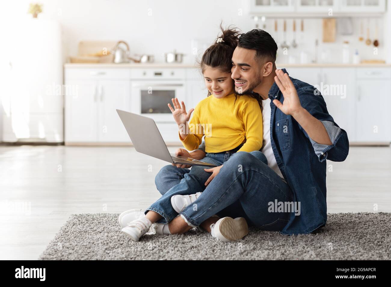 Child video call home hi-res stock photography and images - Alamy