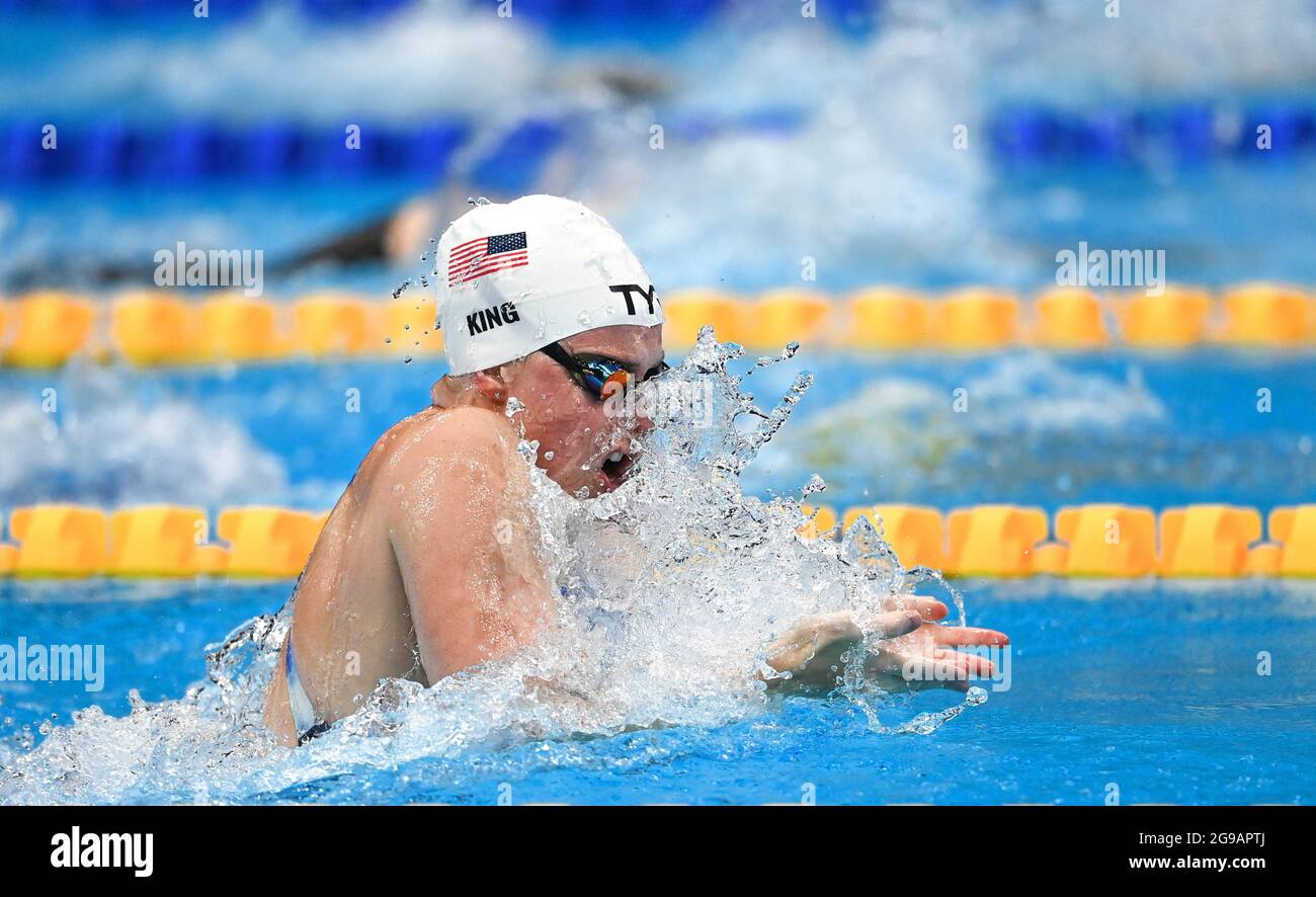 Tokyo, Japan. 25th July, 2021. Lilly King of the United States competes ...
