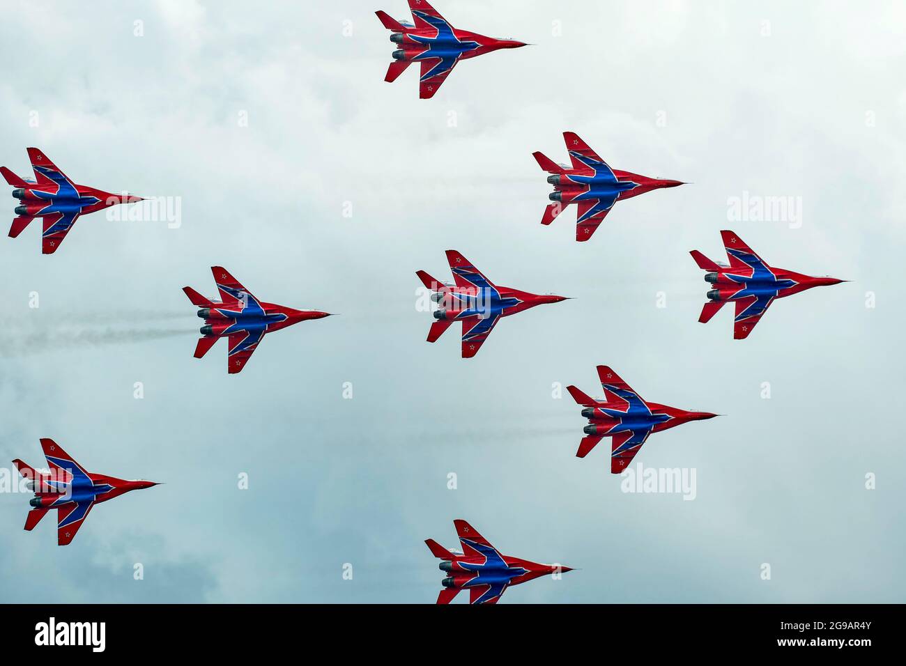 Figure "Airplane" of the MiG-29 group of the Swifts aerobatic team. A ...