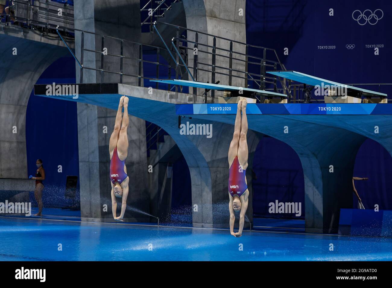 Tokyo, Japan. 25th July, 2021. Alison Gibson and Krysta Palmer of USA ...