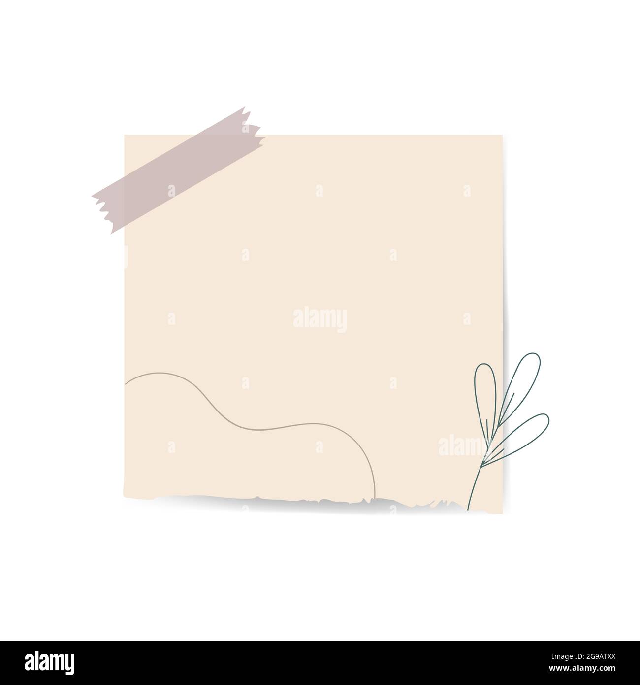 Abstract art note paper sticker. Hand drawn various shapes and doodle ...