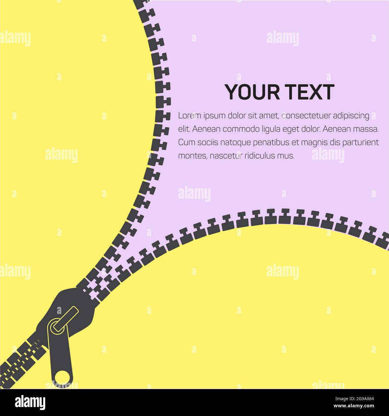 Zipper banner template. Open zipper. Empty poster for your design ...