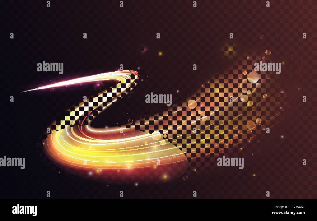 Luminous neon shape wave, abstract light effect vector illustration ...