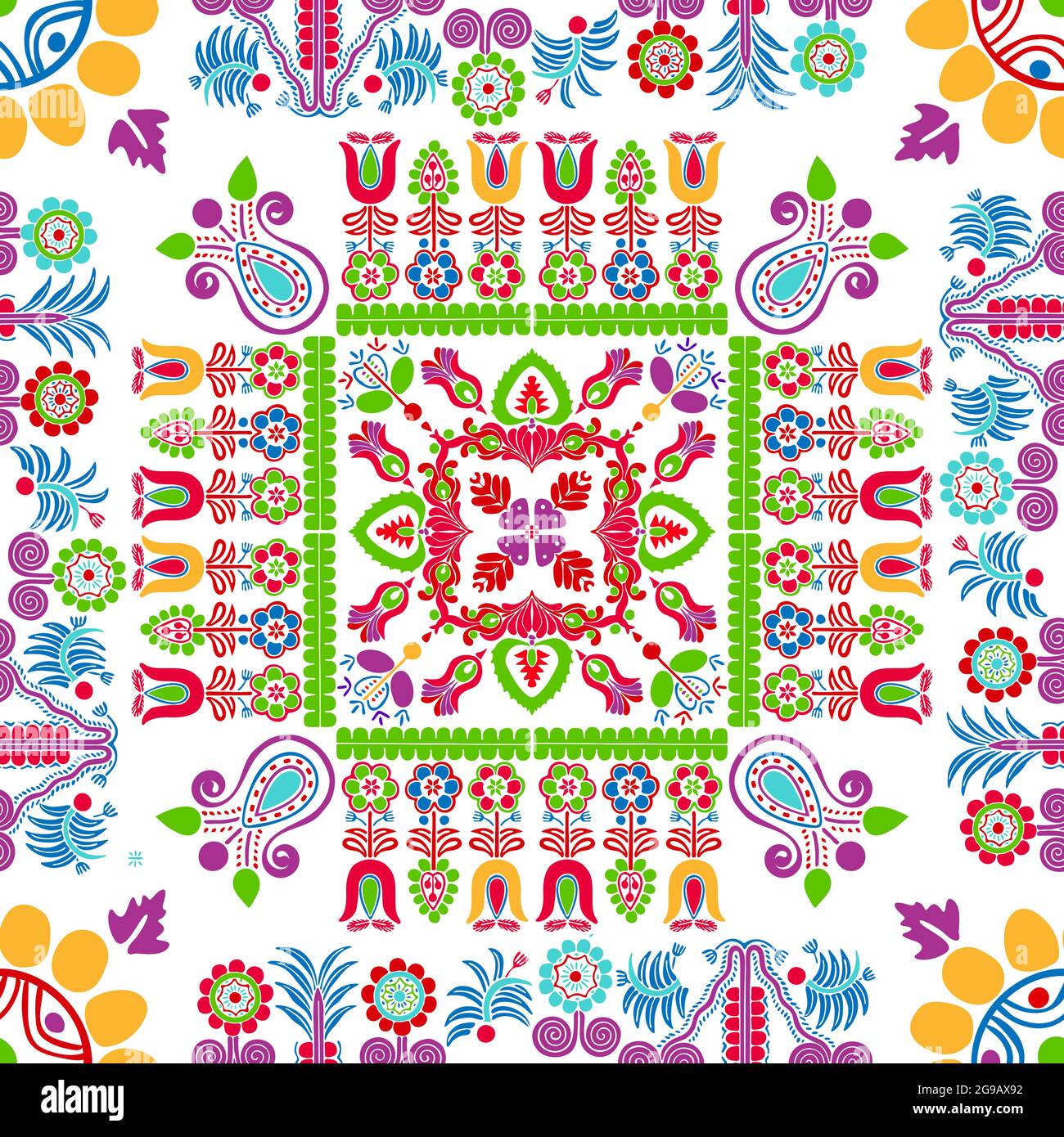 Seamless pattern design inspired by traditional Hungarian embroidery ...