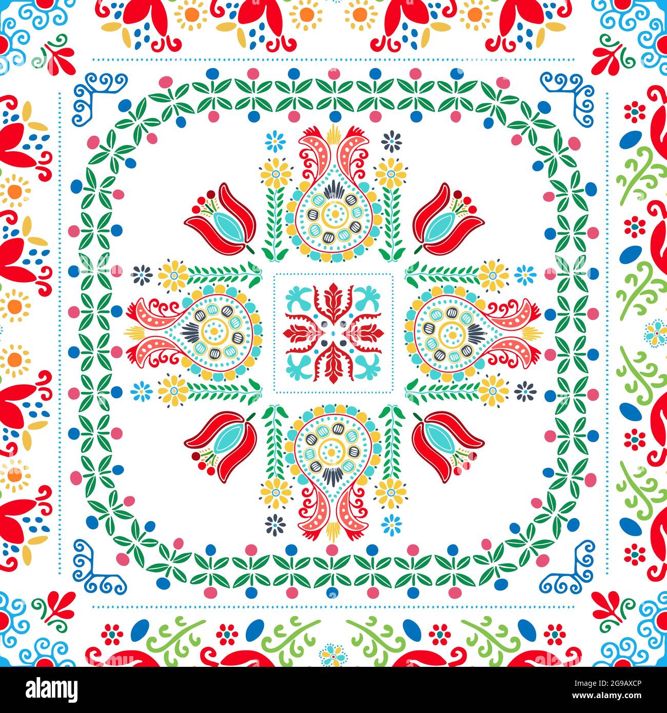 Seamless pattern design inspired by traditional Hungarian embroidery ...