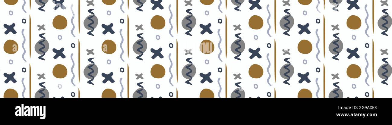 Masculine geometric seamless border pattern. Classic retro geo shape ...