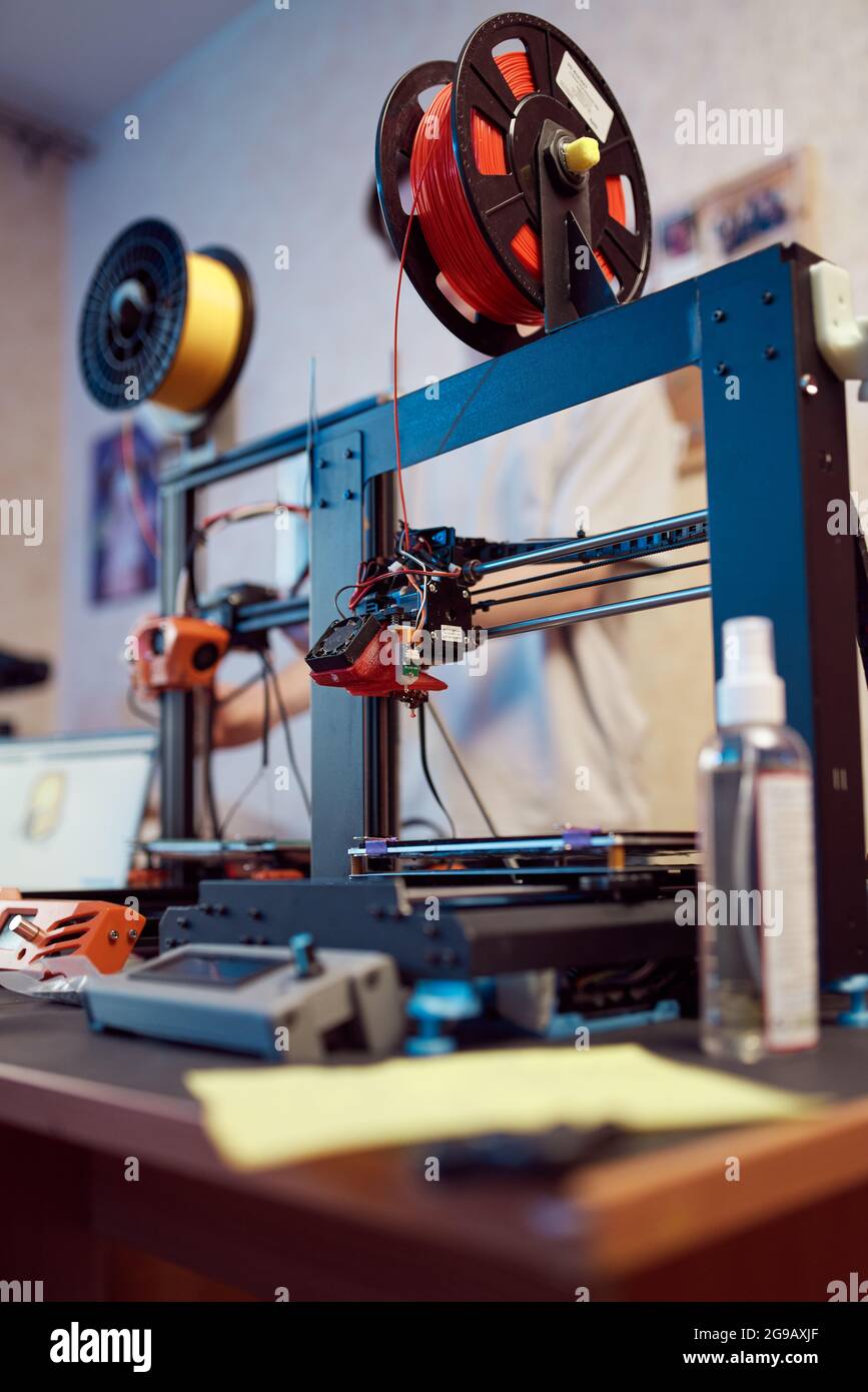 Soft focus of contemporary machines for plastic 3D models printing ...