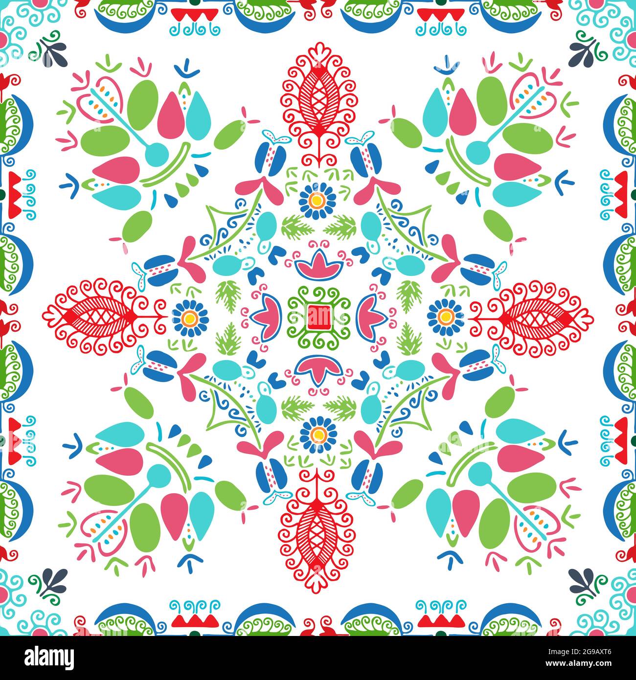 Seamless pattern design inspired by traditional Hungarian embroidery ...