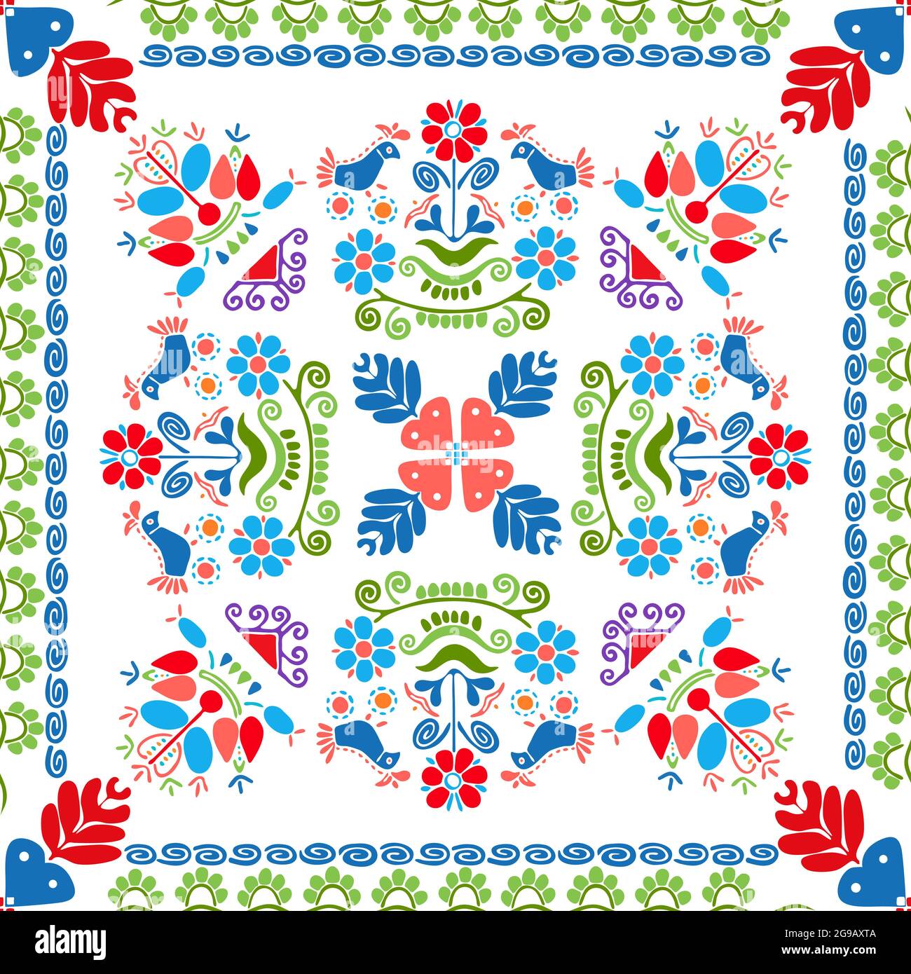 Seamless pattern design inspired by traditional Hungarian embroidery ...