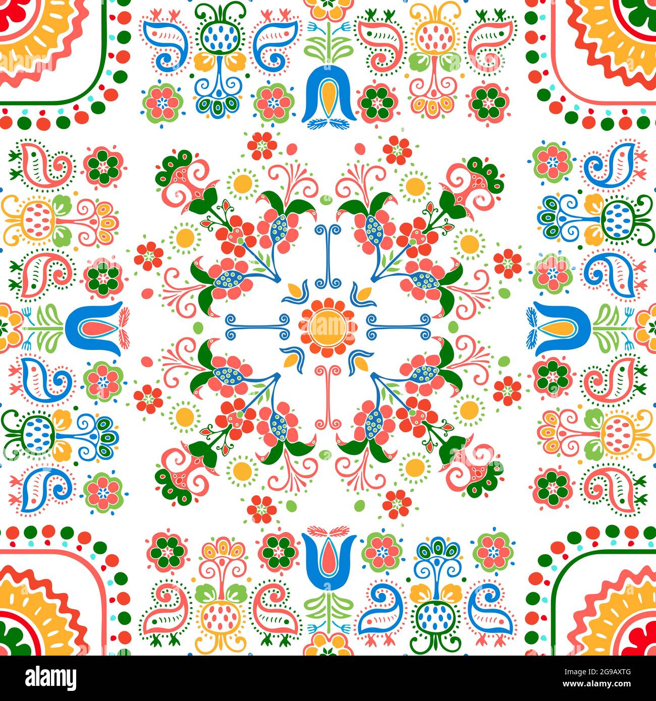 Seamless pattern design inspired by traditional Hungarian embroidery ...