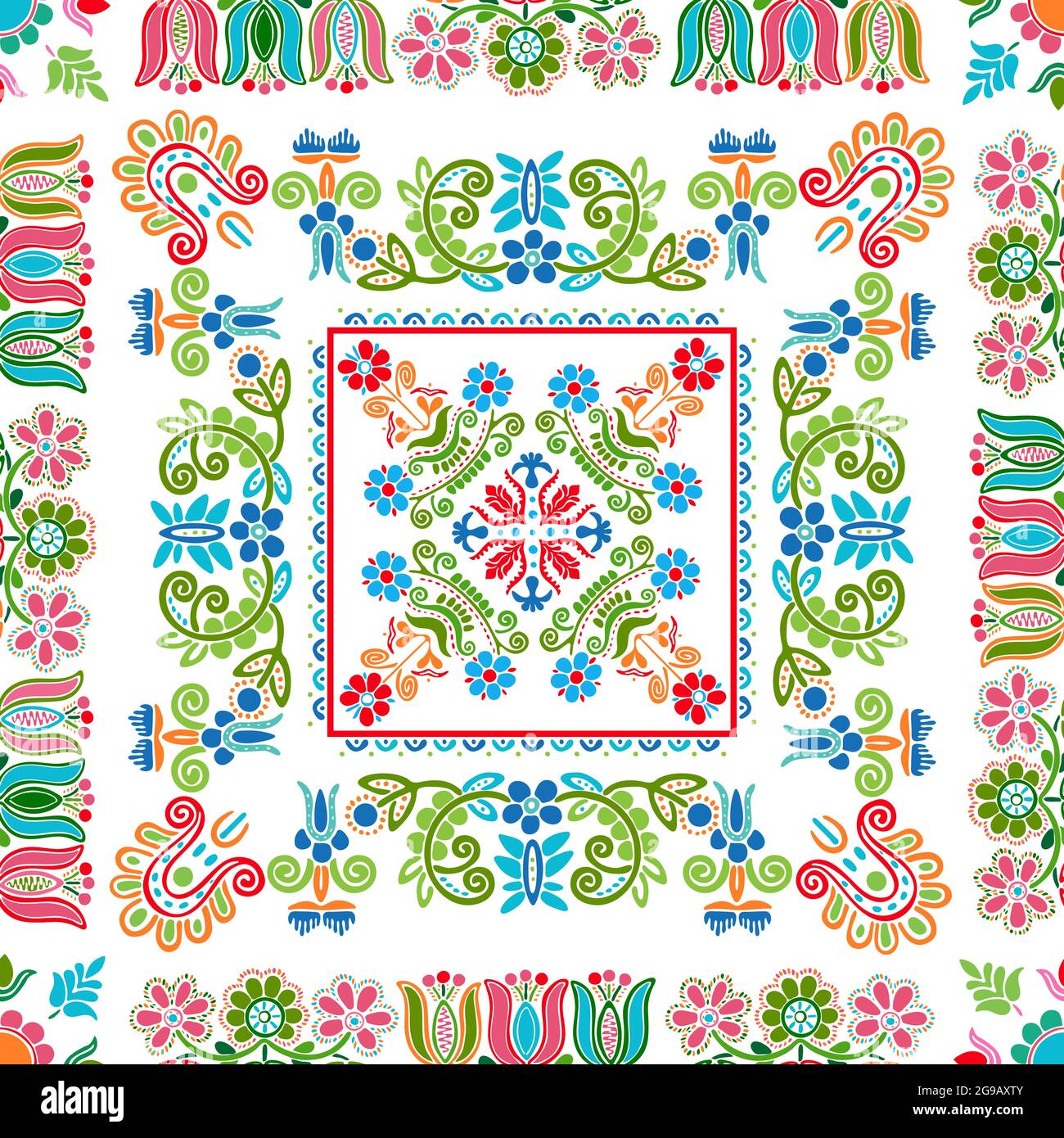 Seamless pattern design inspired by traditional Hungarian embroidery ...