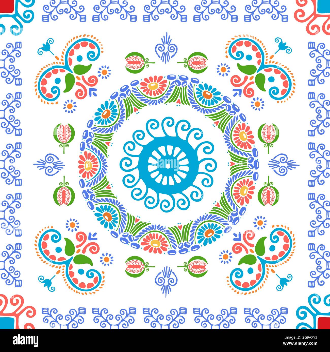 Hungarian traditional embroidery Stock Vector Images - Alamy