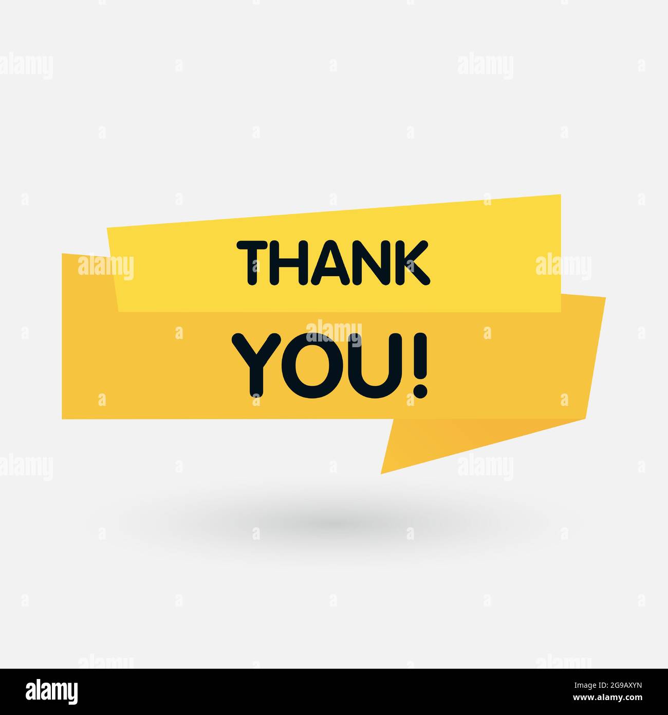 Thank you, yellow label on white background. Vector Stock Vector Image ...
