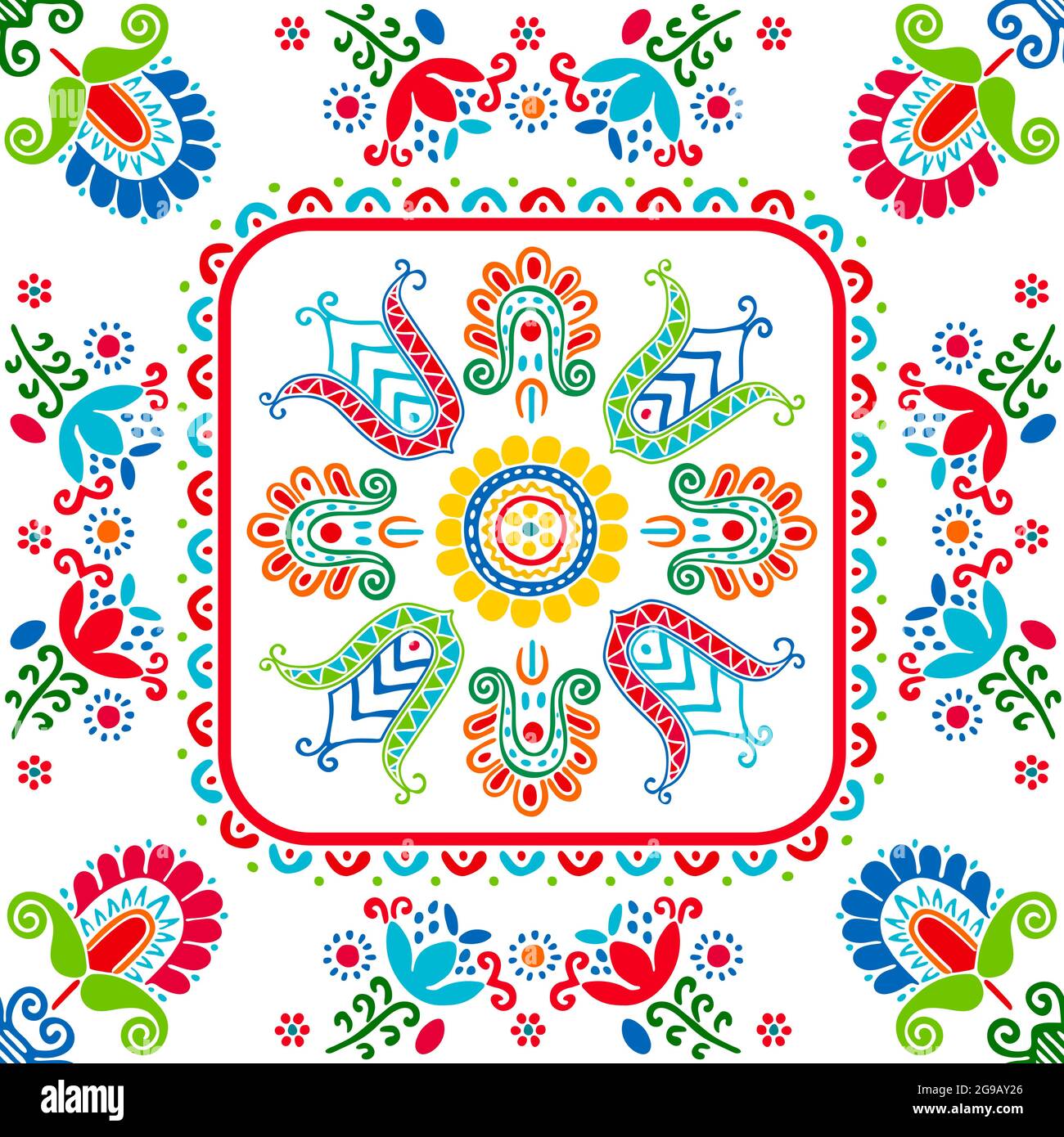 Seamless pattern design inspired by traditional Hungarian embroidery ...