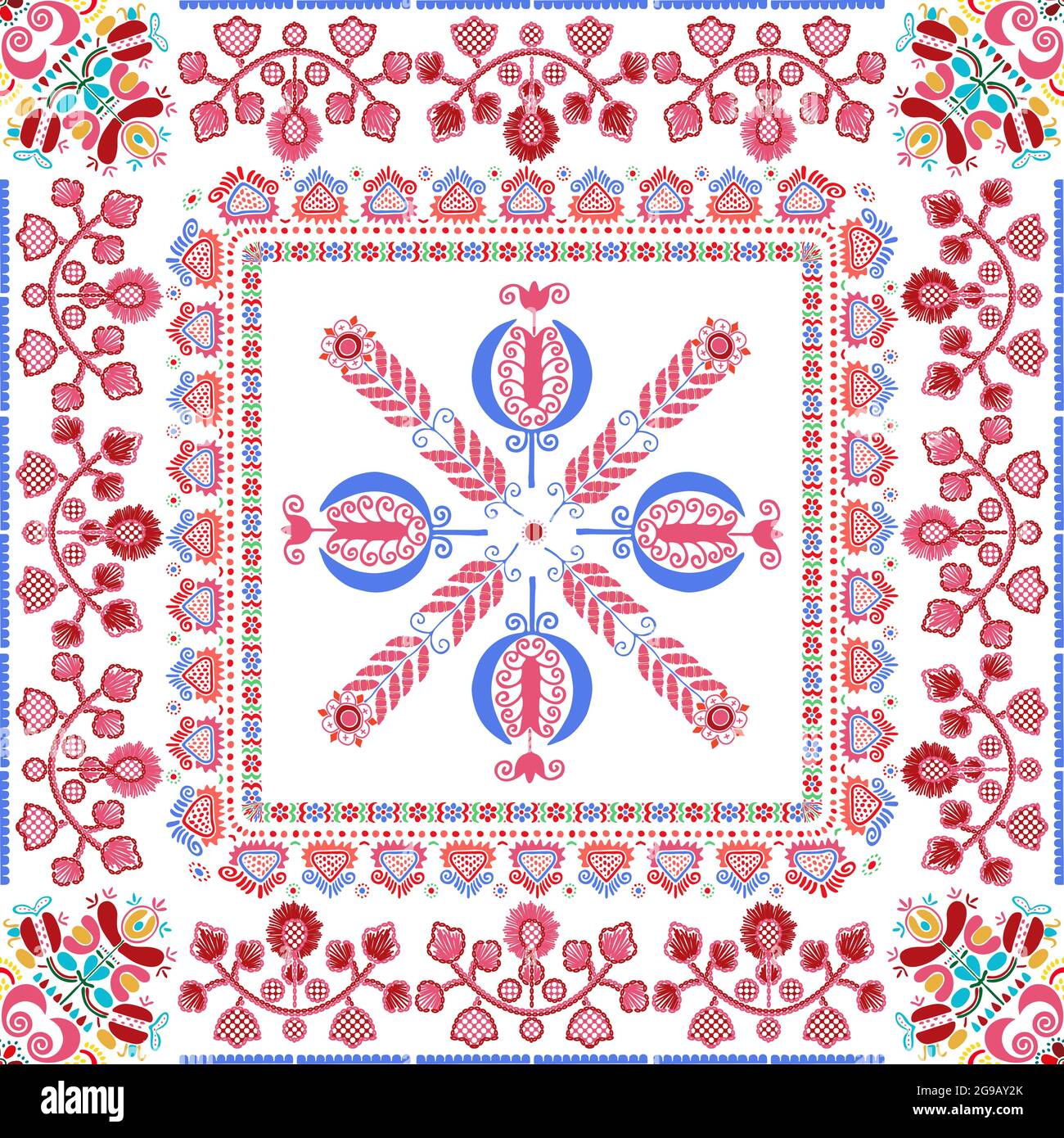 Seamless pattern design inspired by traditional Hungarian embroidery ...