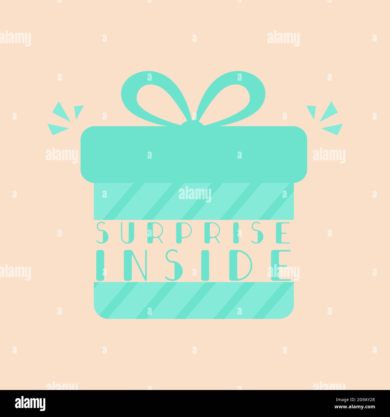 Gift box with text SURPRISE INSIDE. Open gift box design template ...