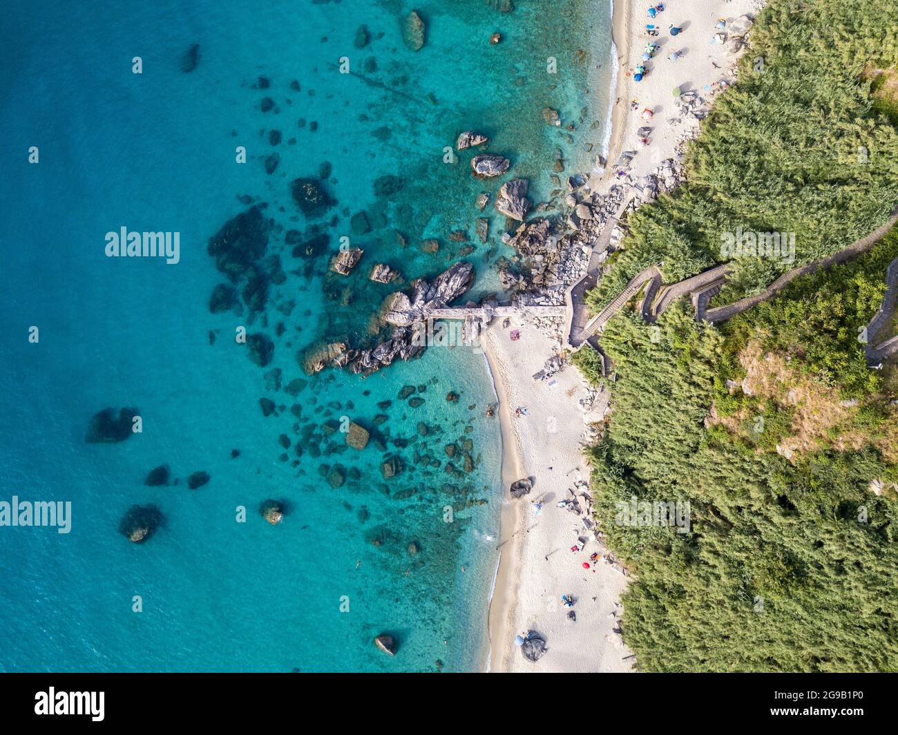 Aerial view of Michelino beach in Parghelia, Tropea. Calabria. Italy ...