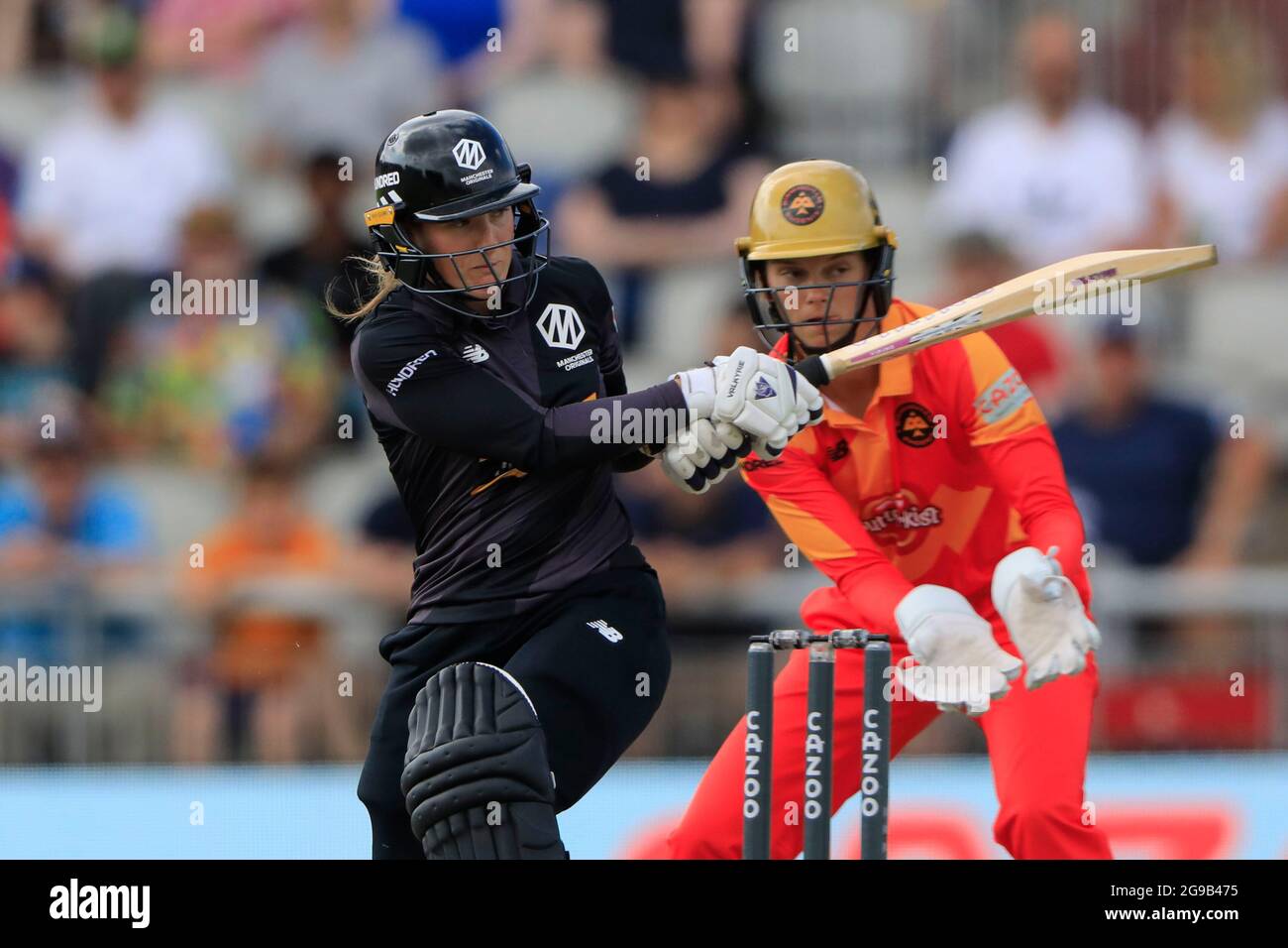 Emma Lamb batting for Manchester Originals Stock Photo - Alamy