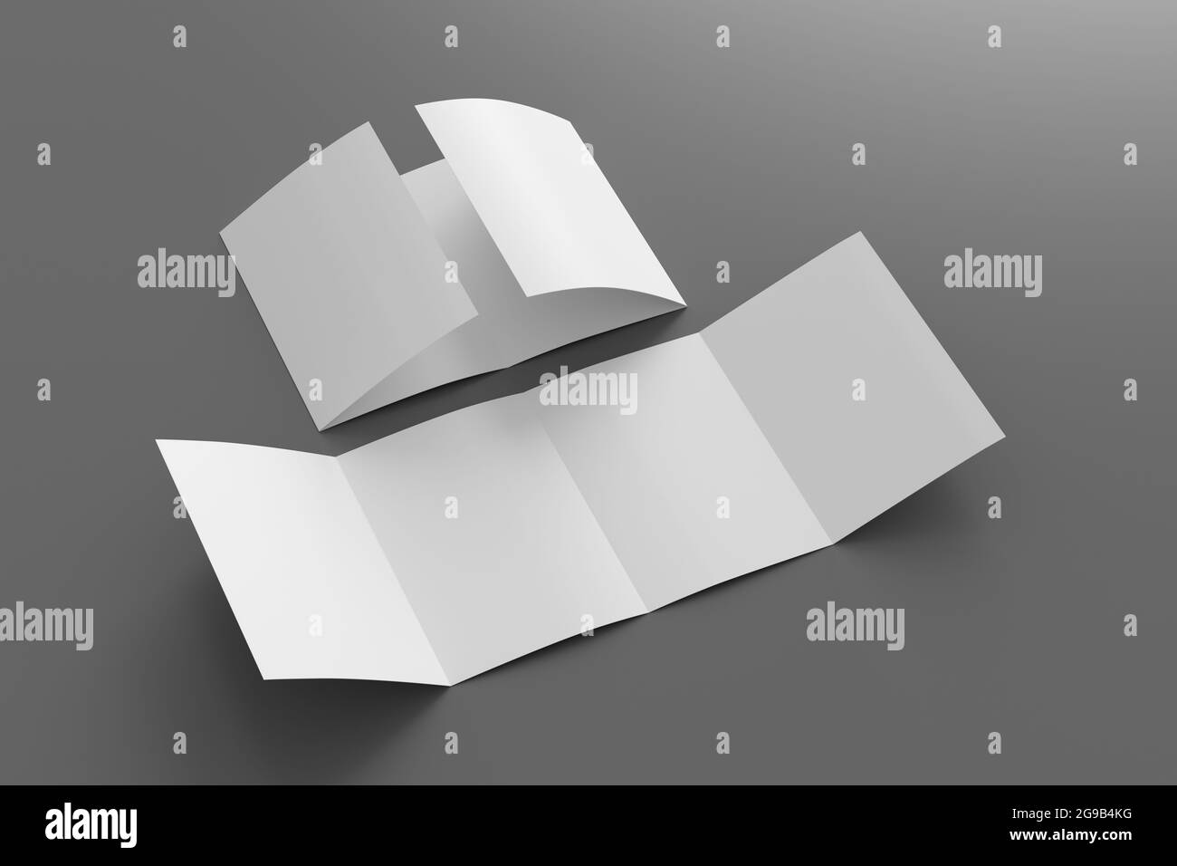 Vertical double gate fold brochure. Four panels, eight pages blank ...