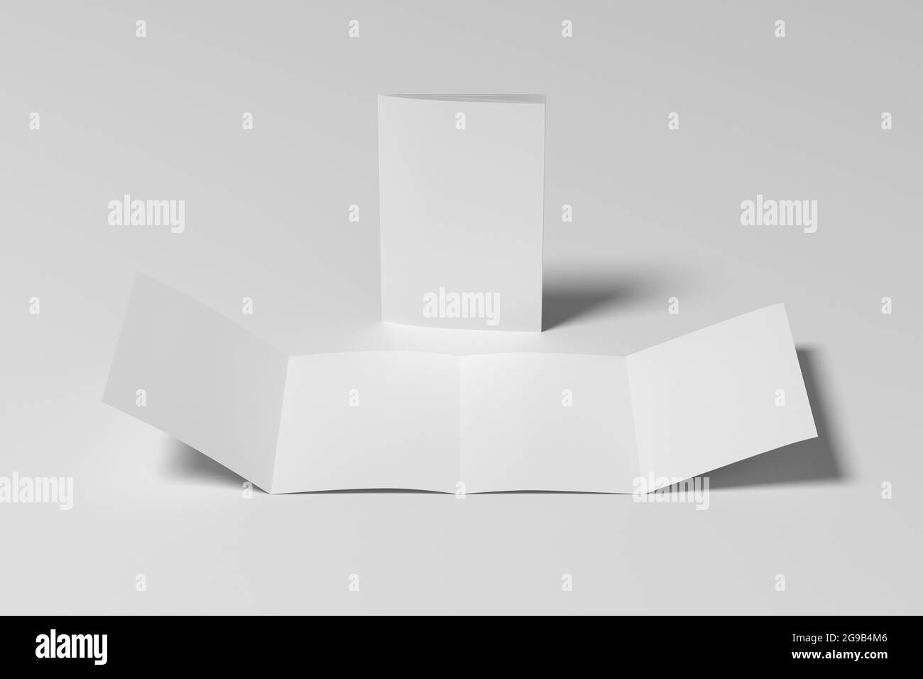 Vertical double gate fold brochure. Four panels, eight pages blank ...