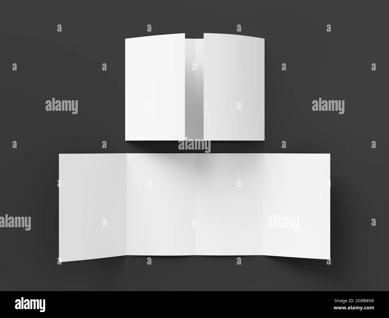 Vertical double gate fold brochure. Four panels, eight pages blank ...
