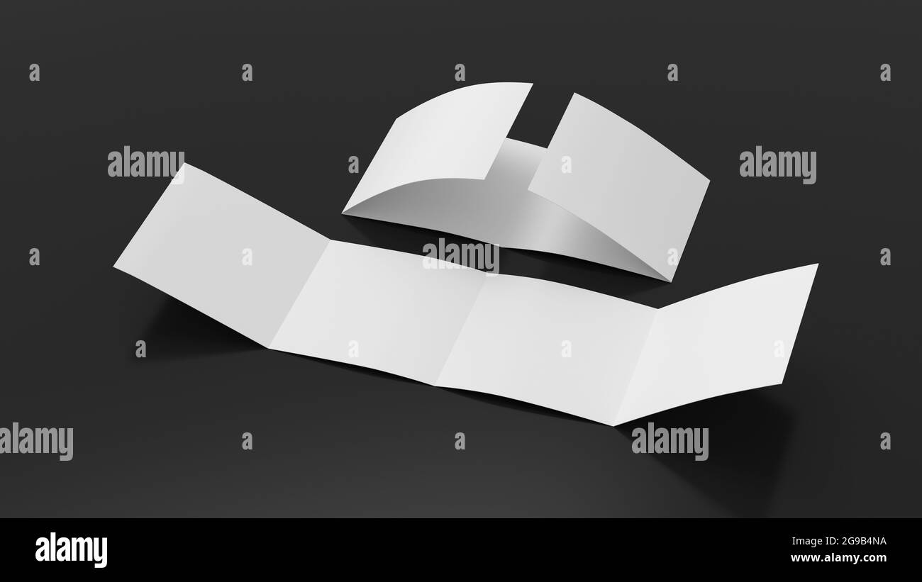 Square double gate fold brochure. Four panels, eight pages blank ...