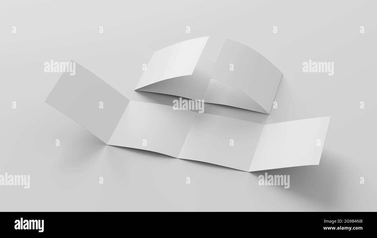 Square double gate fold brochure. Four panels, eight pages blank ...