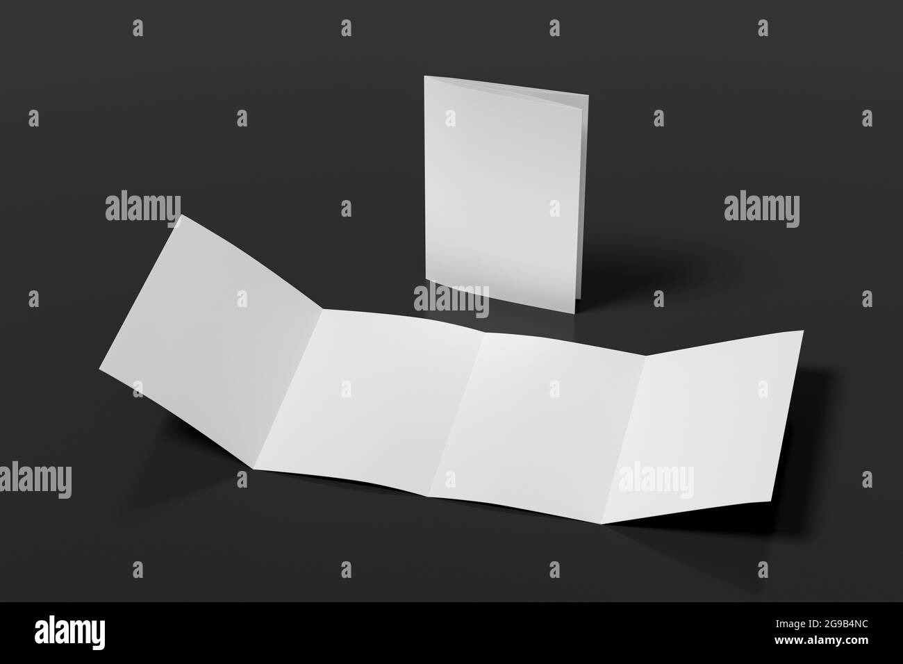 Vertical double gate fold brochure. Four panels, eight pages blank ...